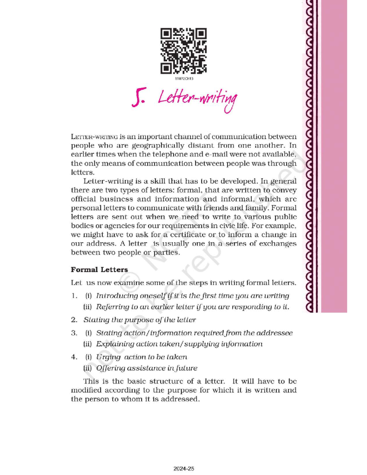 11072CH13 Letter Writing Notes: Formal & Informal Letters Guide - Studocu
