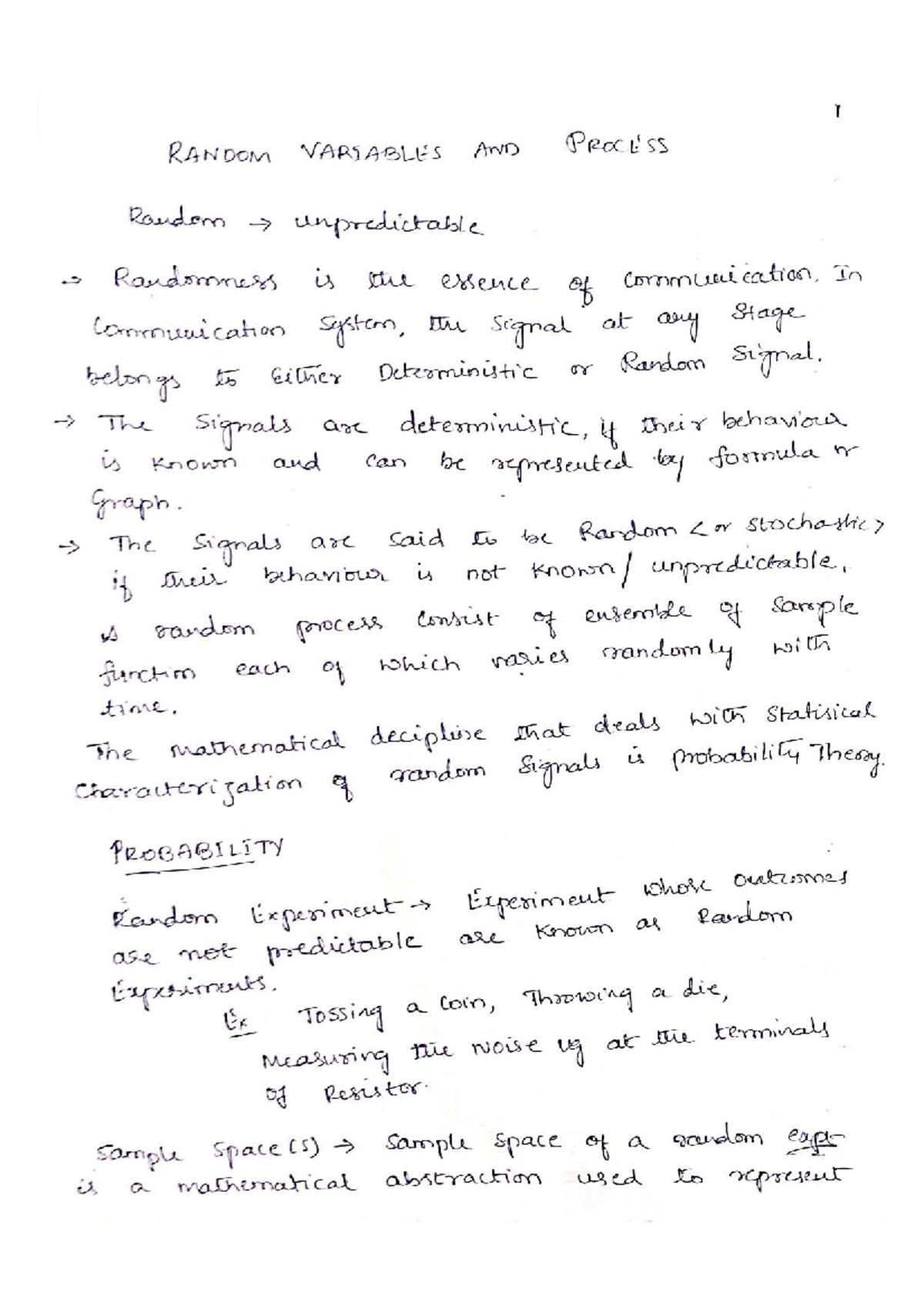 1 RANDOM VARIABLES AND PROCESSES: A Comprehensive Overview - Studocu