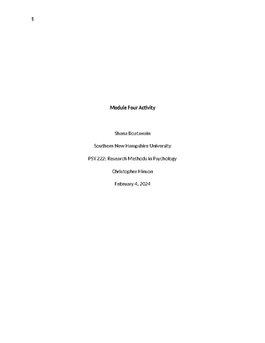 PSY 315 Module 3 - ASSIGNMENT - 3-3 Final Project Milestone One: Submit ...