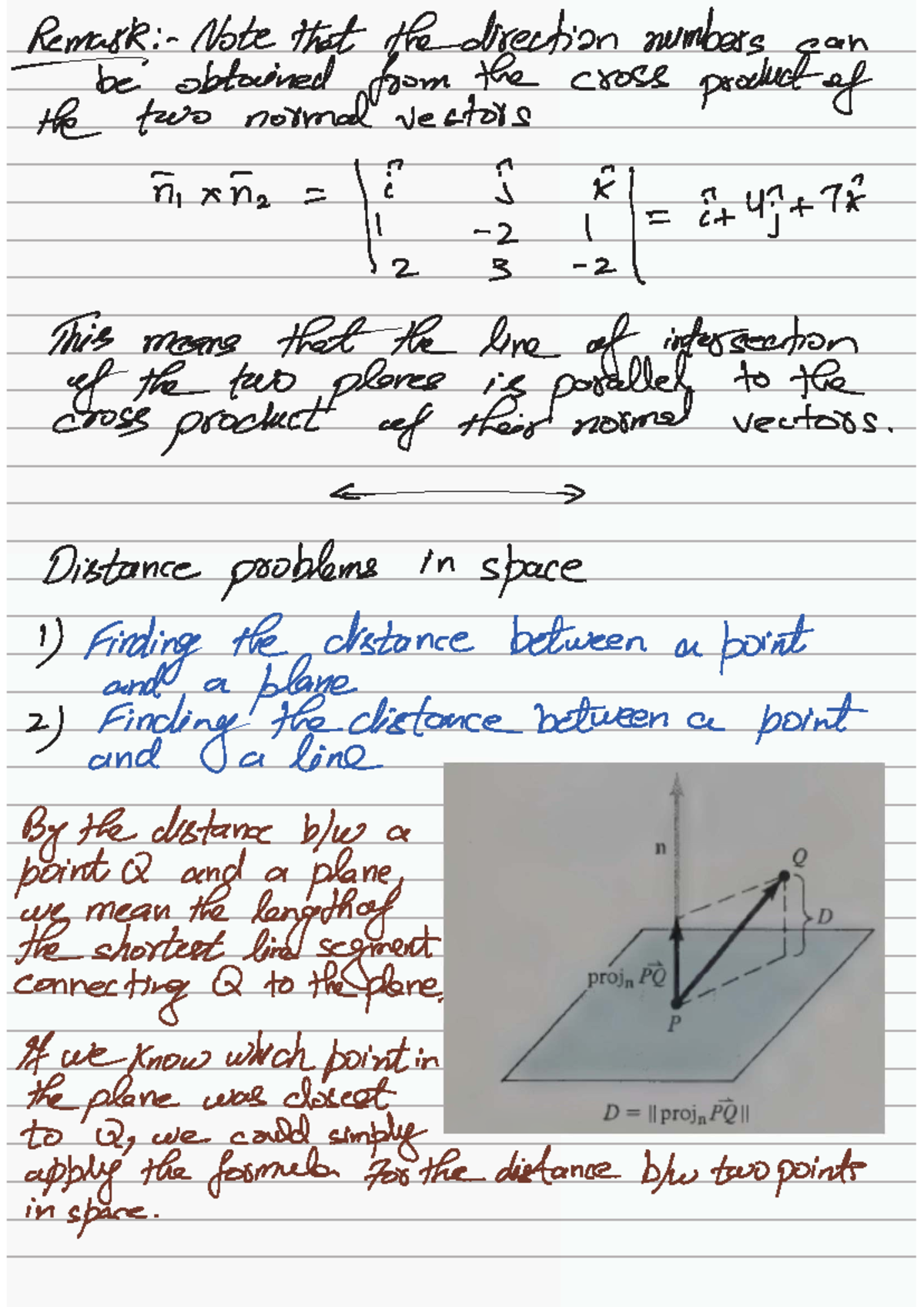 Vectors 2: Distance Between Points, Lines, and Planes - Studocu