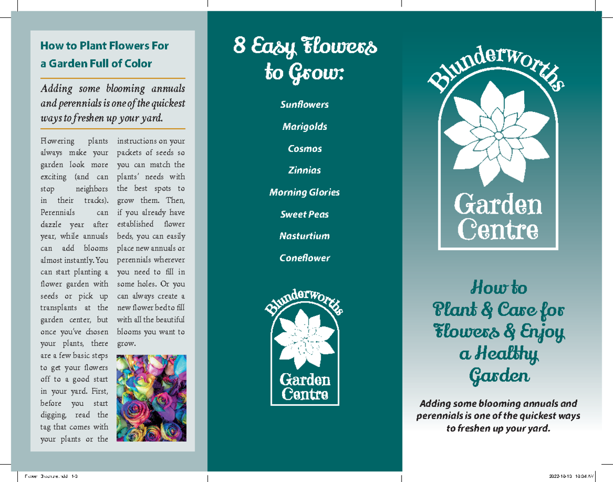 Flower Brochure Sample - How to Plant Flowers For a Garden Full of ...