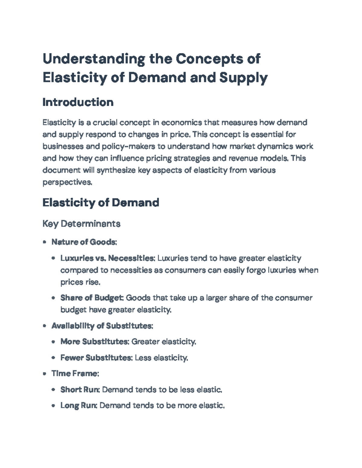 Understanding Elasticity of Demand & Supply: Key Concepts (ECO 101 ...