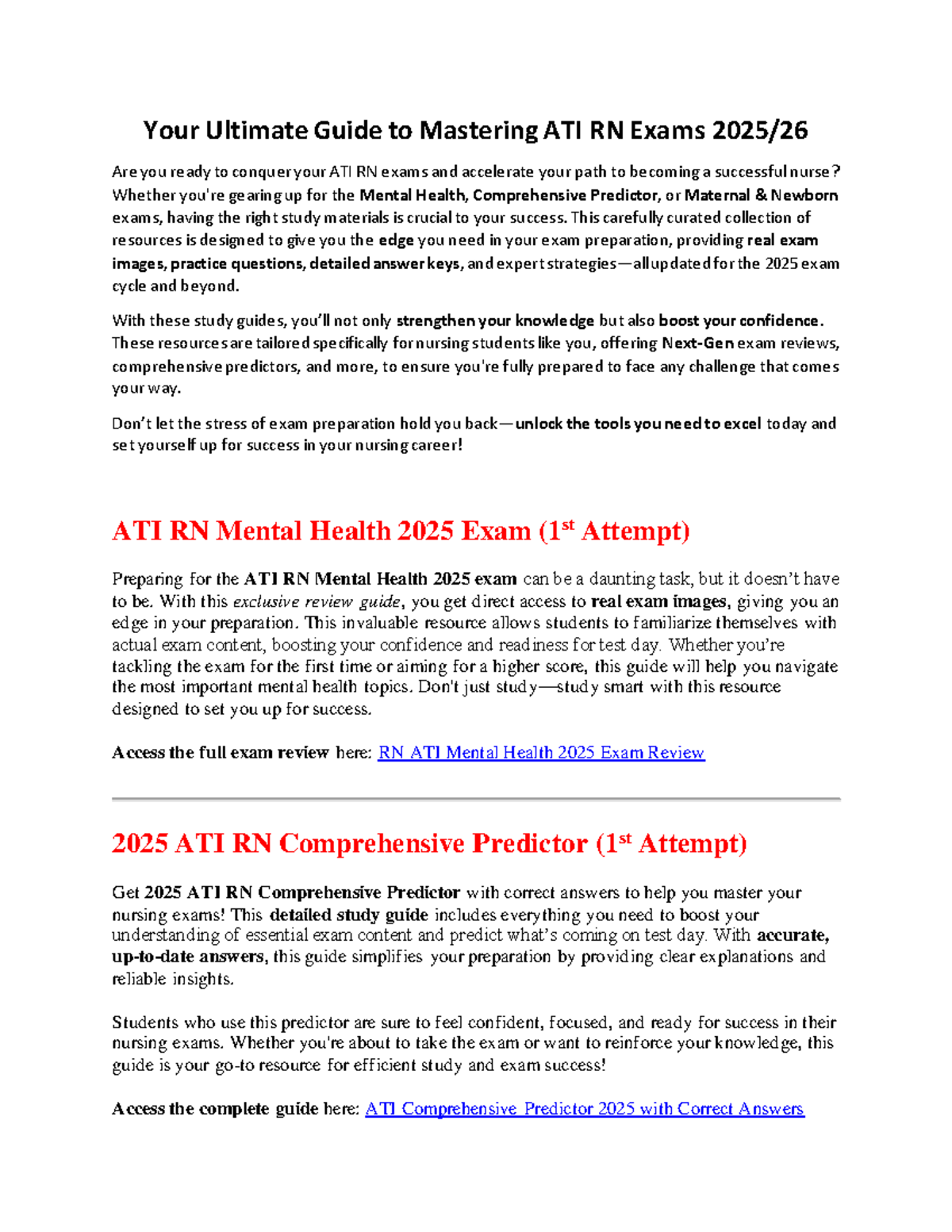 Mastering ATI RN Exams: Comprehensive Study Guide for 2025 Success ...