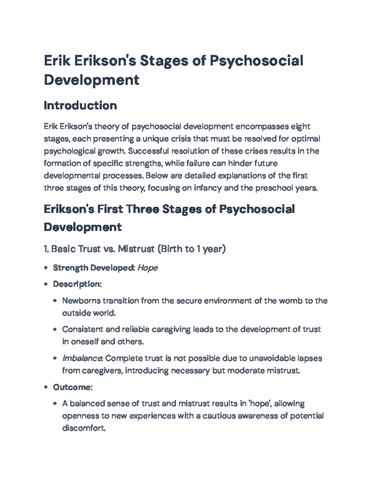 Erik Erikson's Stages of Psychosocial Development: Detailed Analysis ...