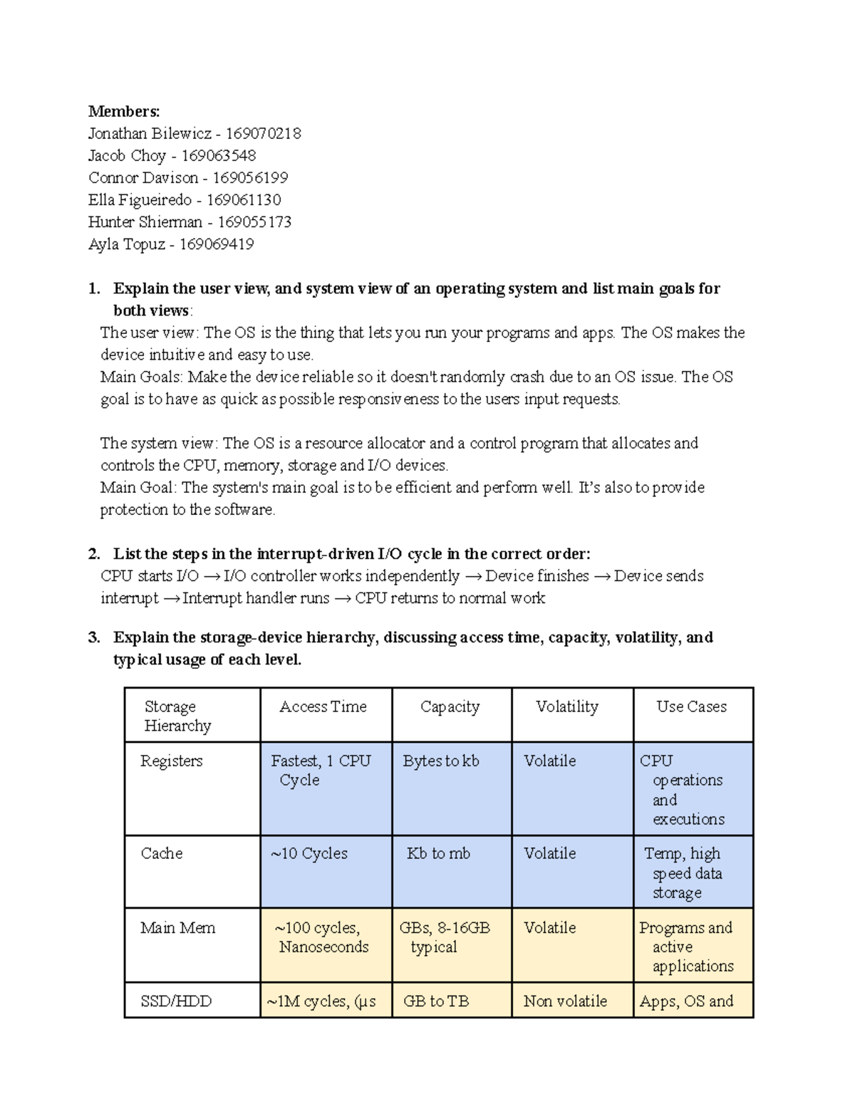 CP386 Group 18 A1: OS User & System Views, Goals, and Scheduling ...
