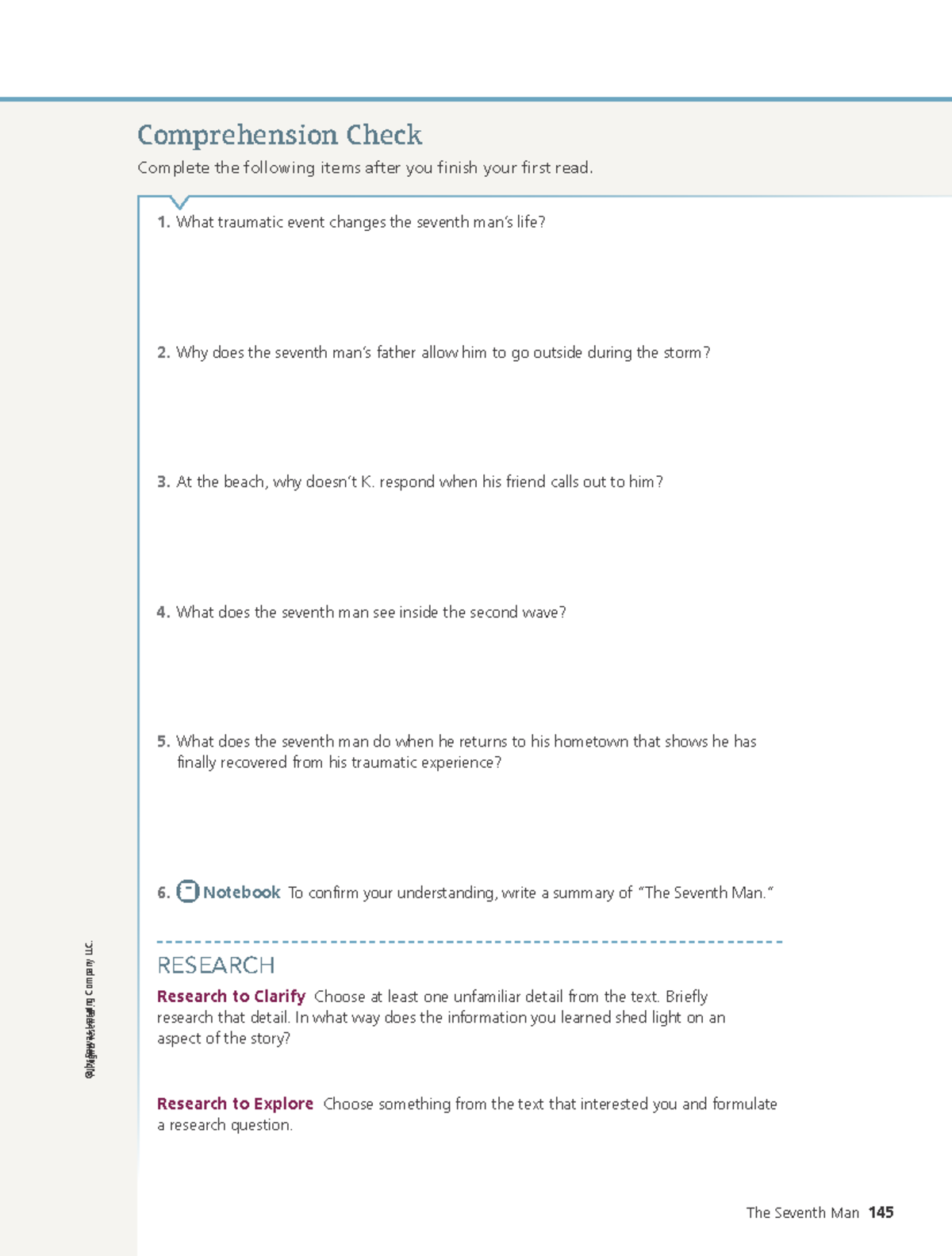 7th Man Comprehension Check Questions and Research Tasks - Studocu