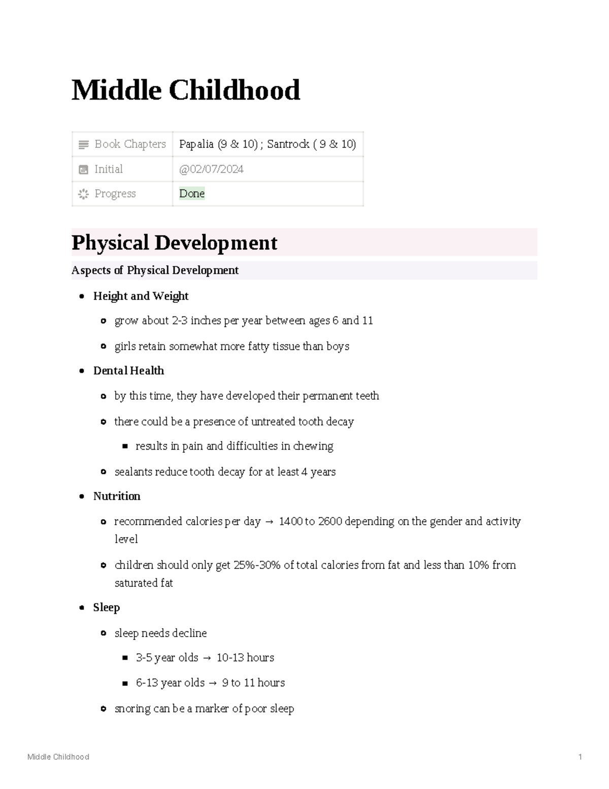 6 Middle Childhood - reviwer - Middle Childhood Book Chapters Papalia ...