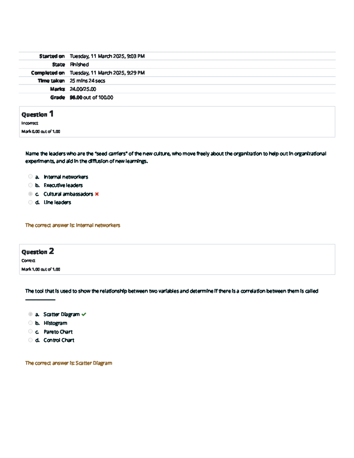 Graded Quiz Unit 6 A - Quiz - Started on Tuesday, 11 March 2025, 9:03 ...