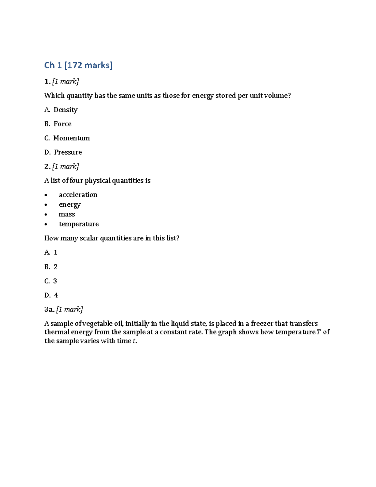 Ch 1 - Physics Questions with Answers and Explanations - Studocu