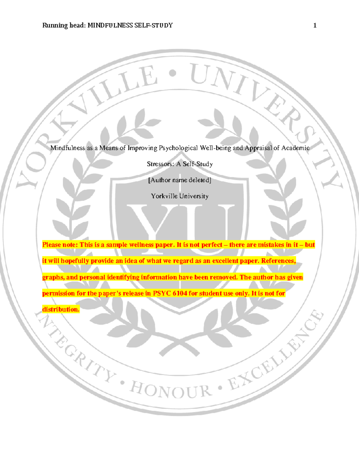 Sample BPS Wellness paper - Warning: TT: undefined function: 32 Running ...