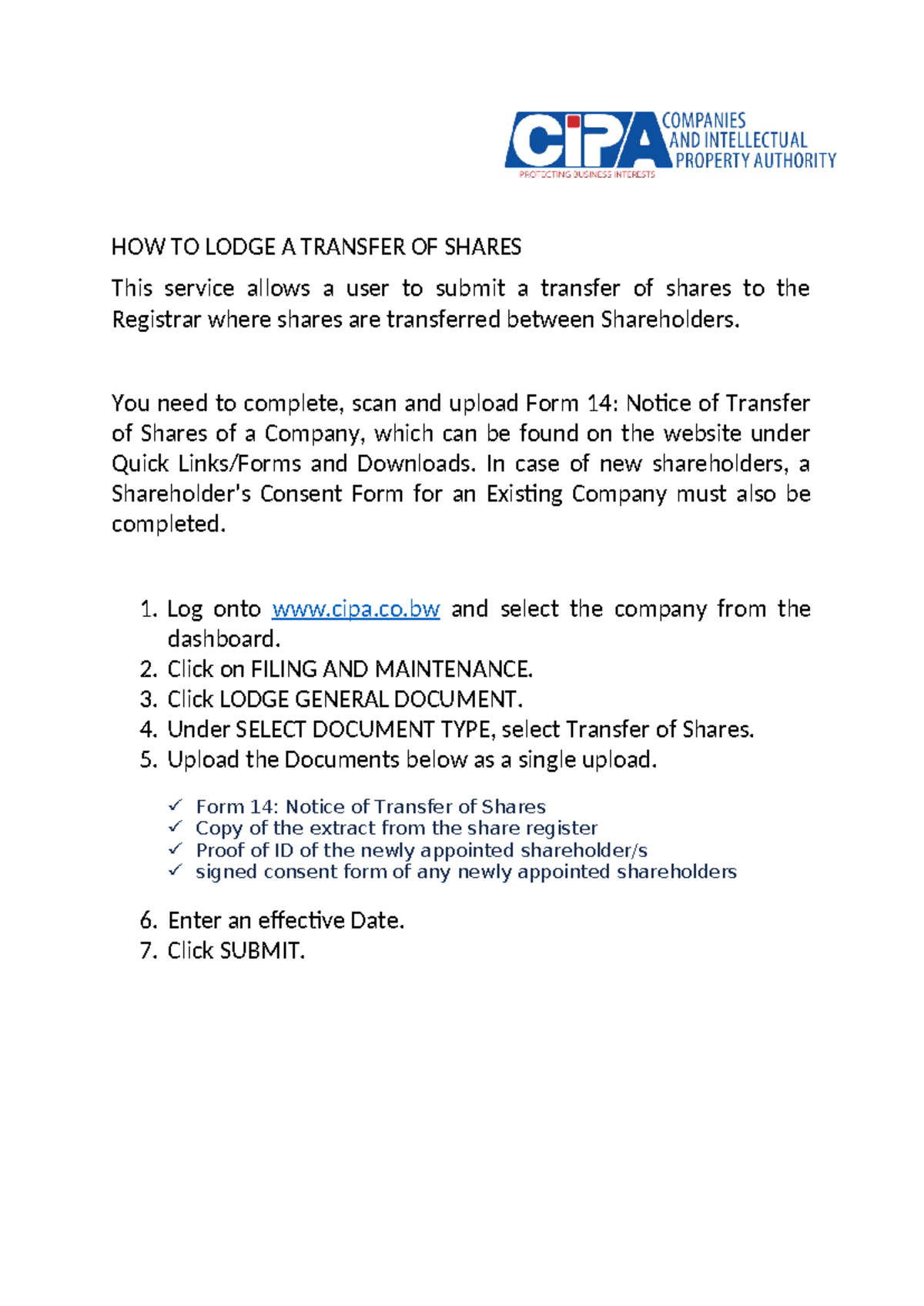 How to Lodge a Transfer of Shares: Step-by-Step Guide - Studocu