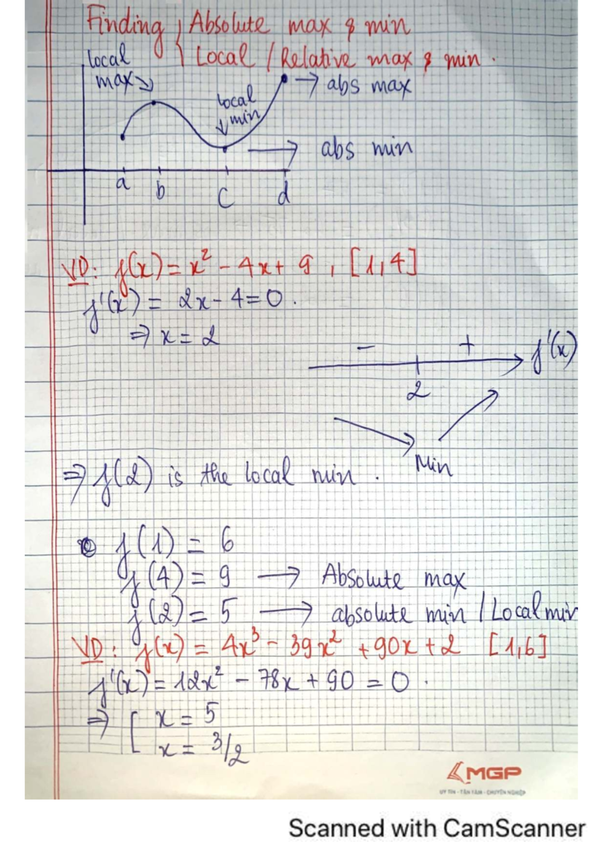 Absolute and Local Max/Min Analysis for Calculus (MATH 101) - Studocu