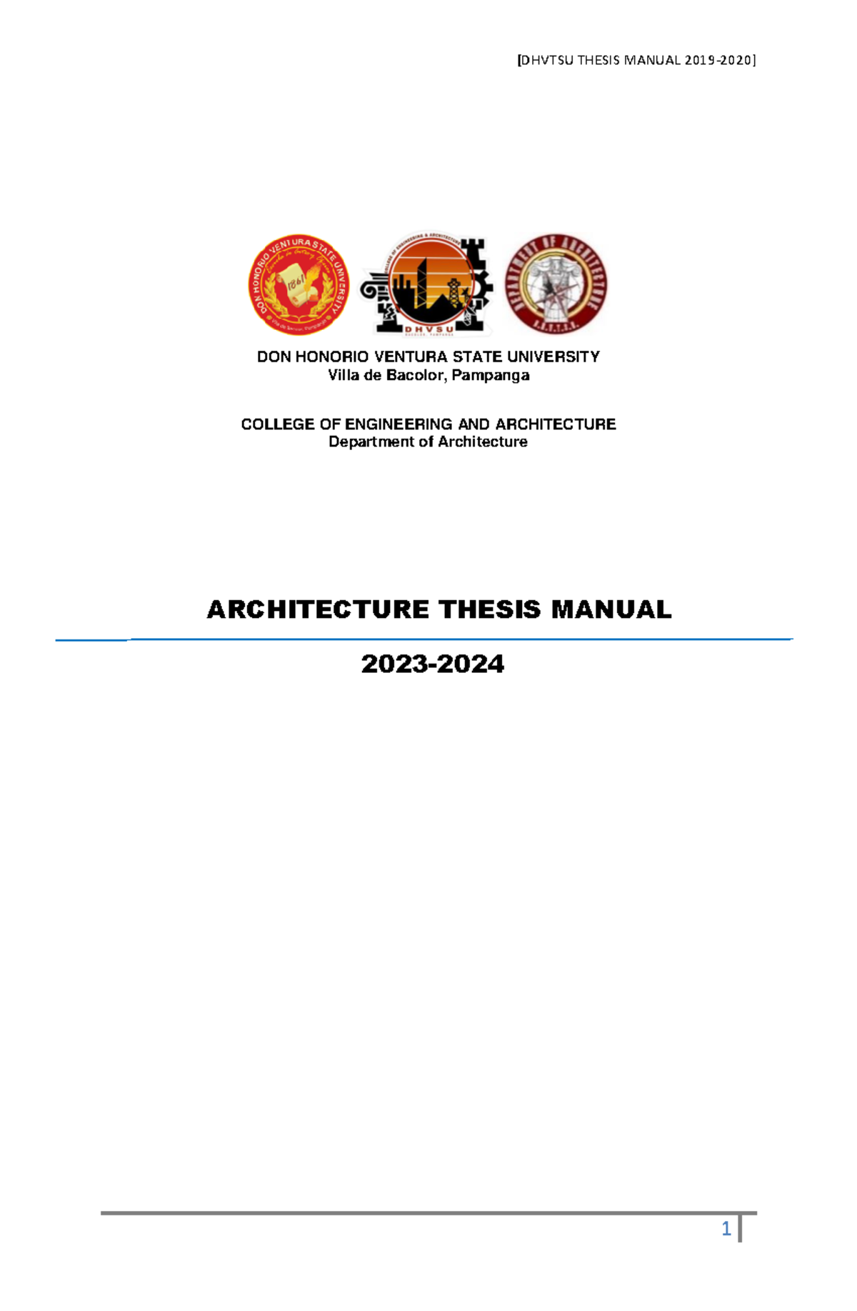 ARCHITECTURE THESIS MANUAL (2023-2024) - GUIDELINES AND STRATEGIES - Studocu