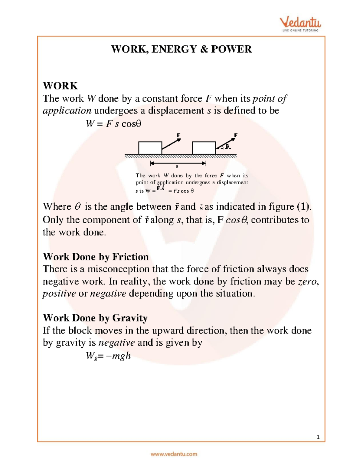 Complete Work, Energy & Power Notes for JEE Main - PDF Guide - Studocu