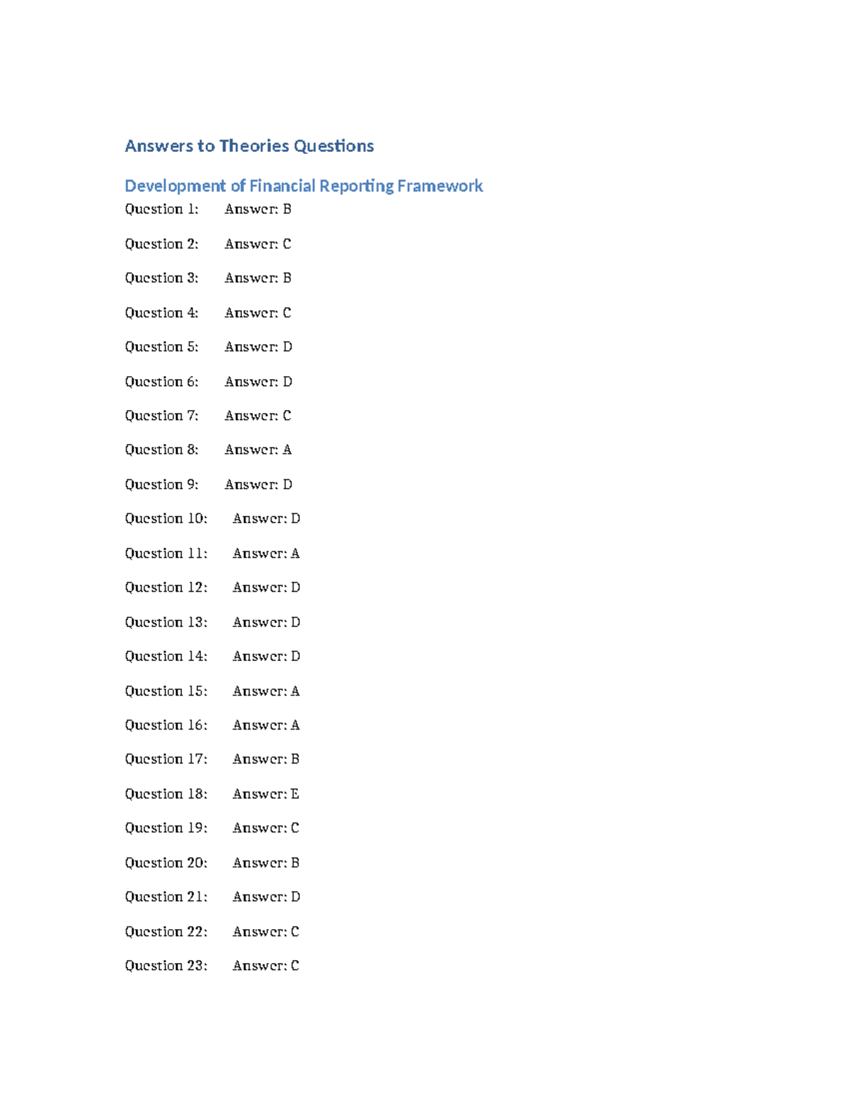 Theories Answers - Test banks - Answers to Theories Questions ...