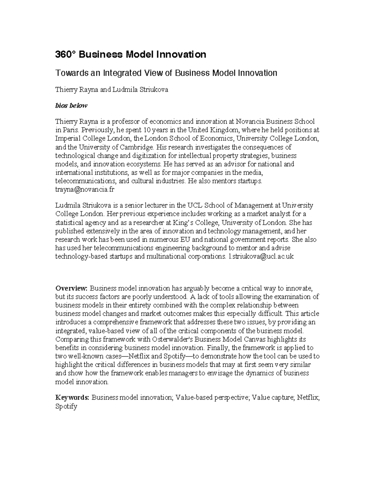 Mohinh Netflix - 360° Business Model Innovation Towards an Integrated ...