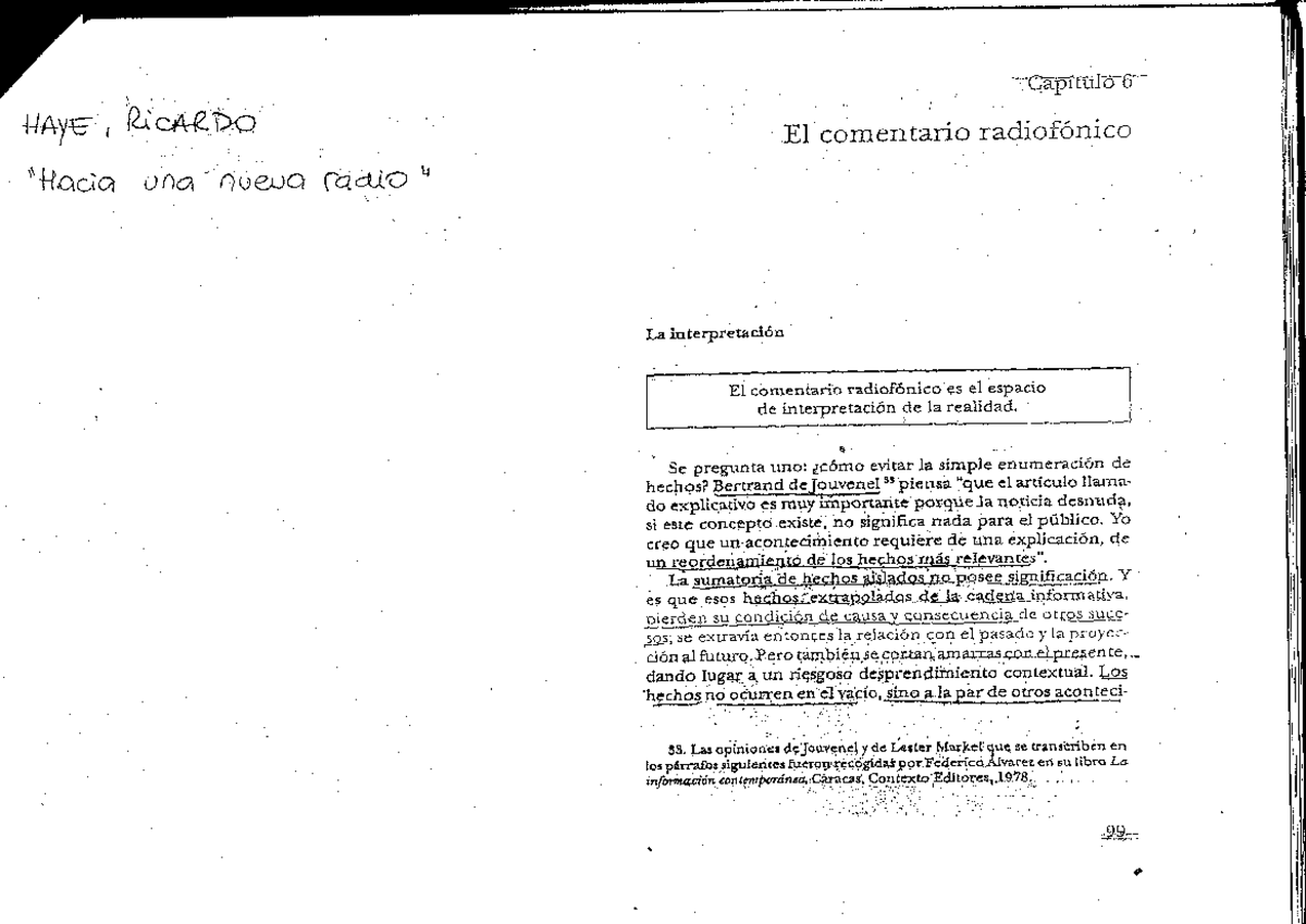 El-comentario-radiofonico Ricardo-Haye - Teoria De La Comunicacion I ...