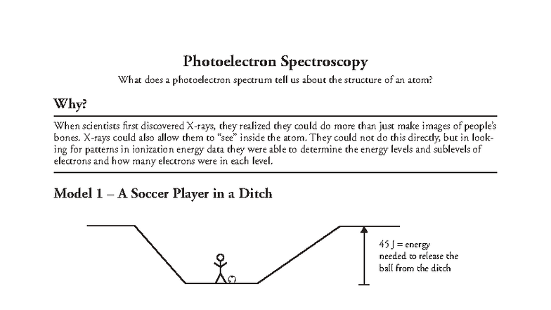 POGIL - 6 Photoelectron Spectroscopy: Understanding Atomic Structure ...