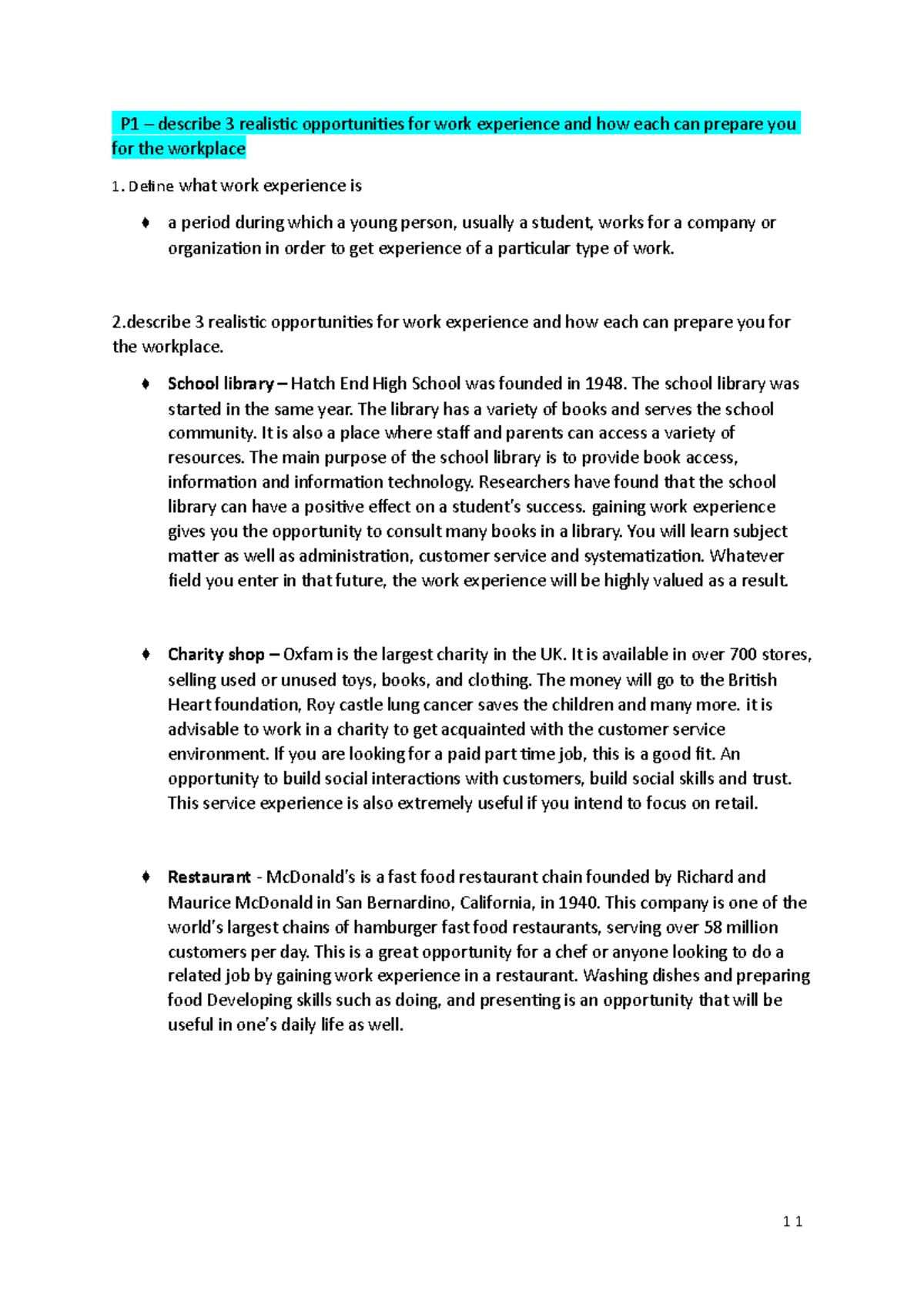 Unit 2 Structure for Part A and B - Unit 2: Structure for activity 1 ...