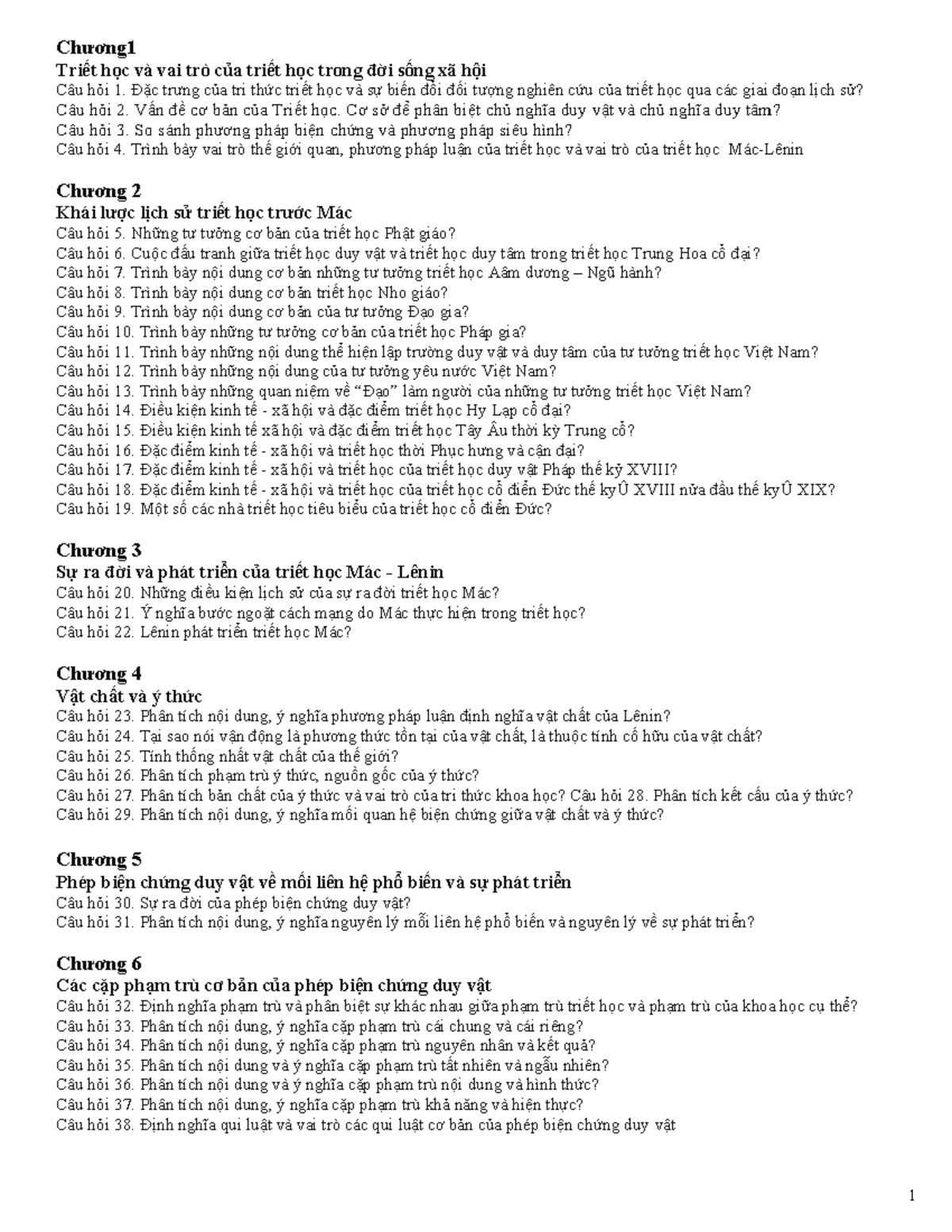 Ôn tập tự luận Triết học - 1234567890 - Studocu