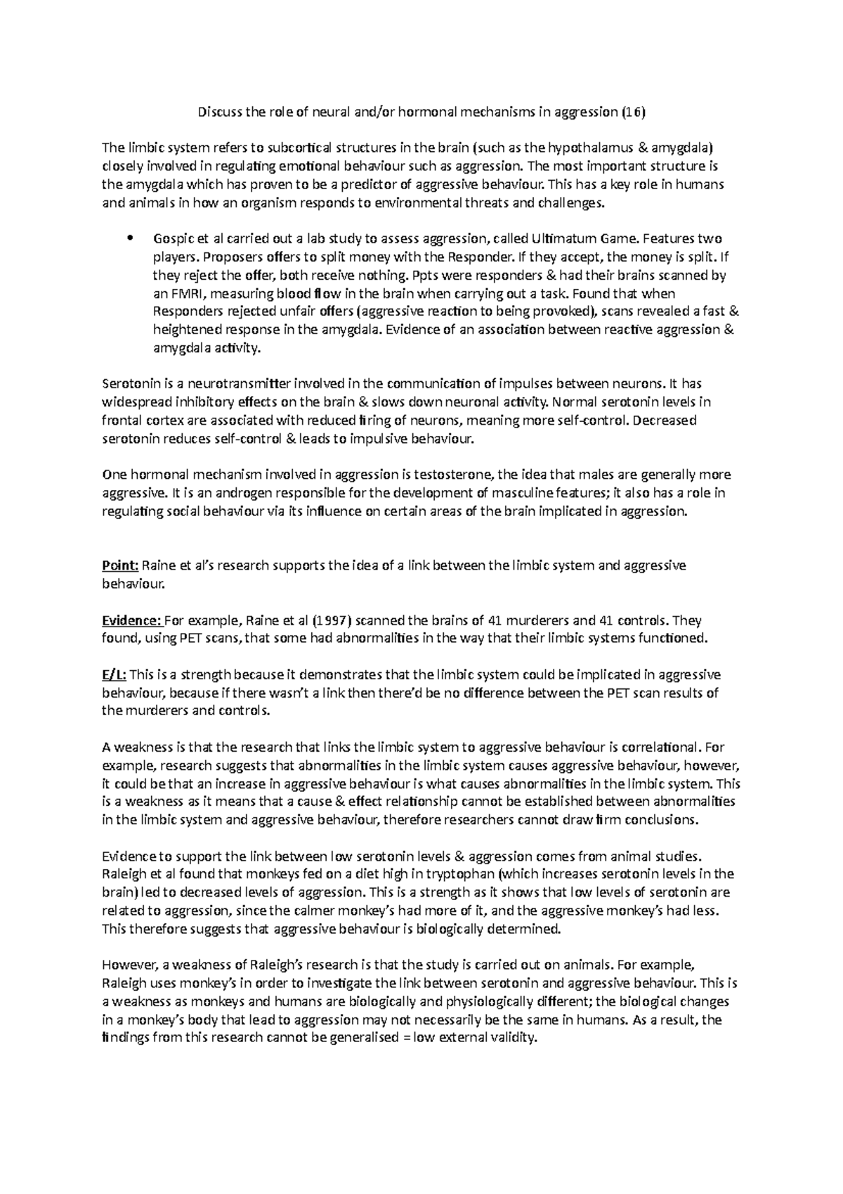 Role of neural/hormonal - Discuss the role of neural and/or hormonal ...