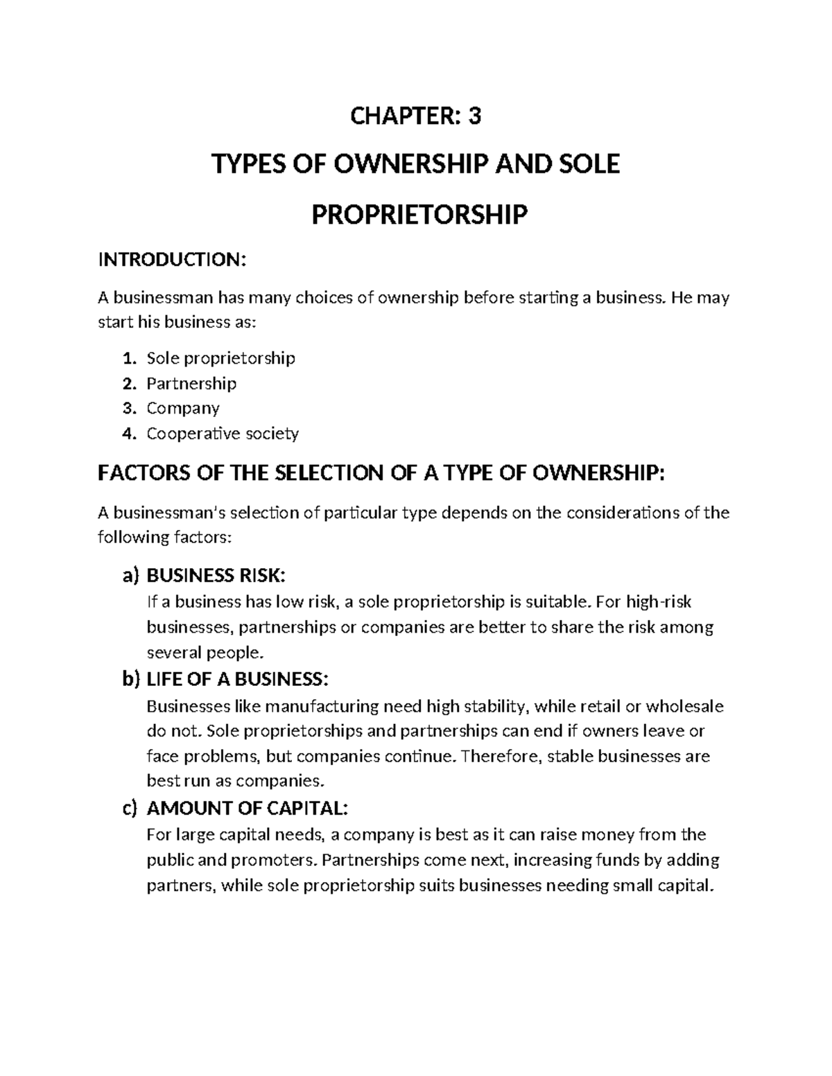 Chapter 3: Types of Ownership & Sole Proprietorship - POC Class 11 ...
