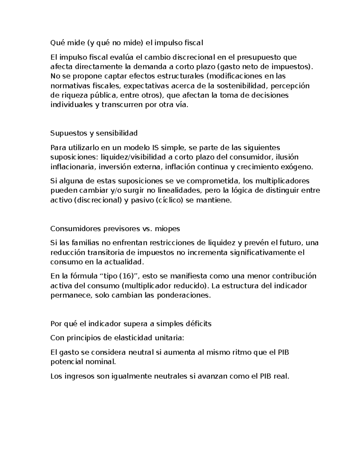 Informe 23-09-25: Análisis del Impulso Fiscal y su Impacto - Studocu