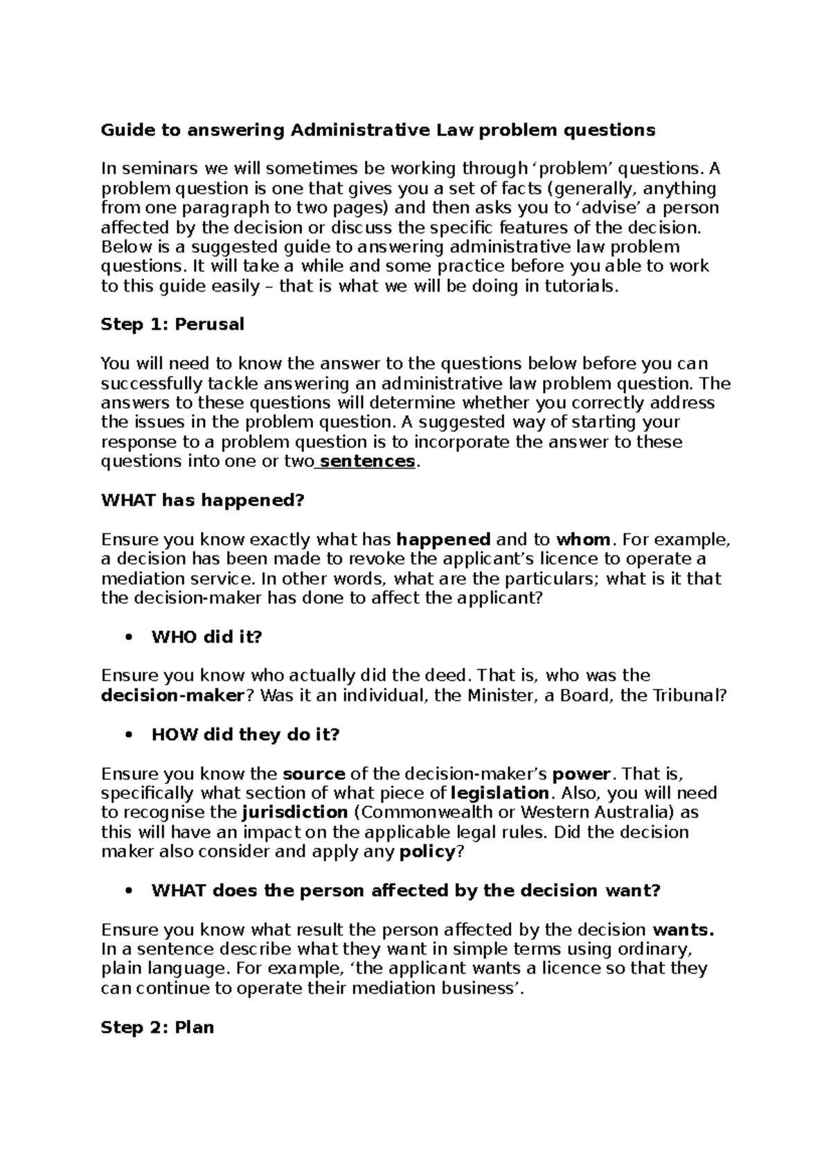 LLB358 Guide: How to Tackle Administrative Law Problem Questions - Studocu