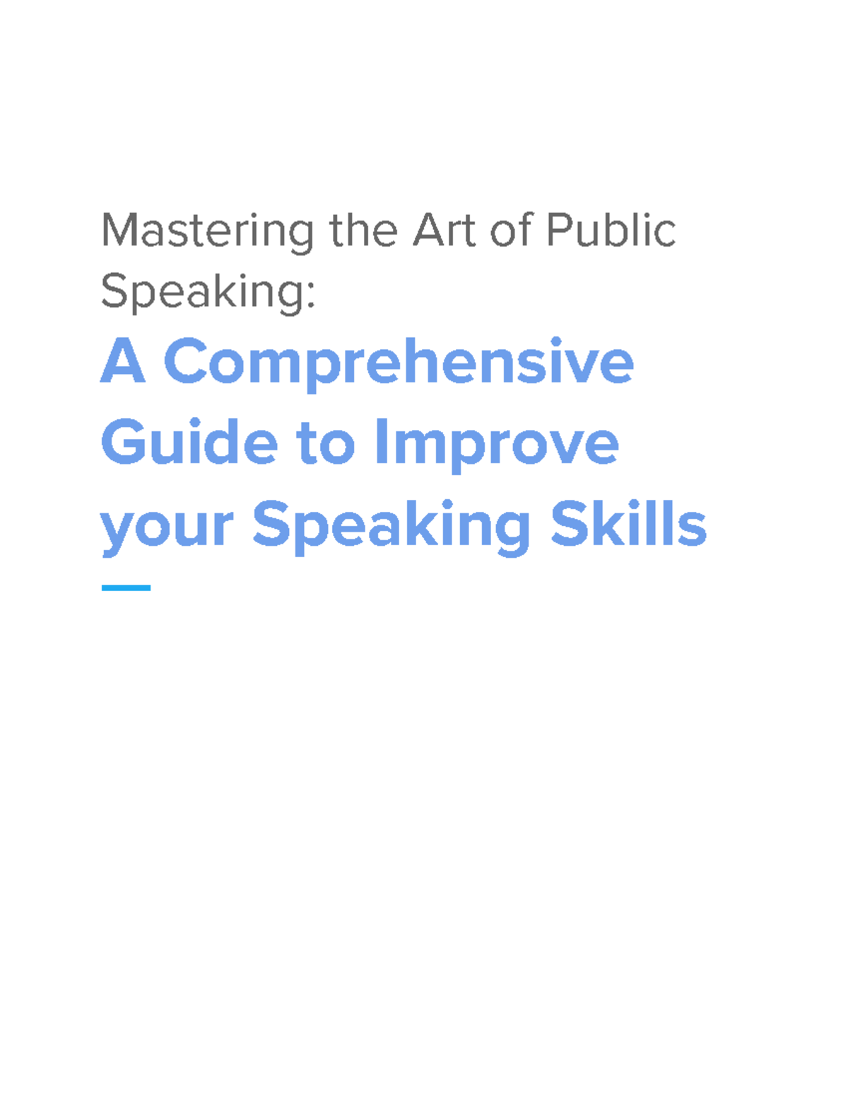 Mastering Public Speaking Skills: A Comprehensive Guide (Course Code ...