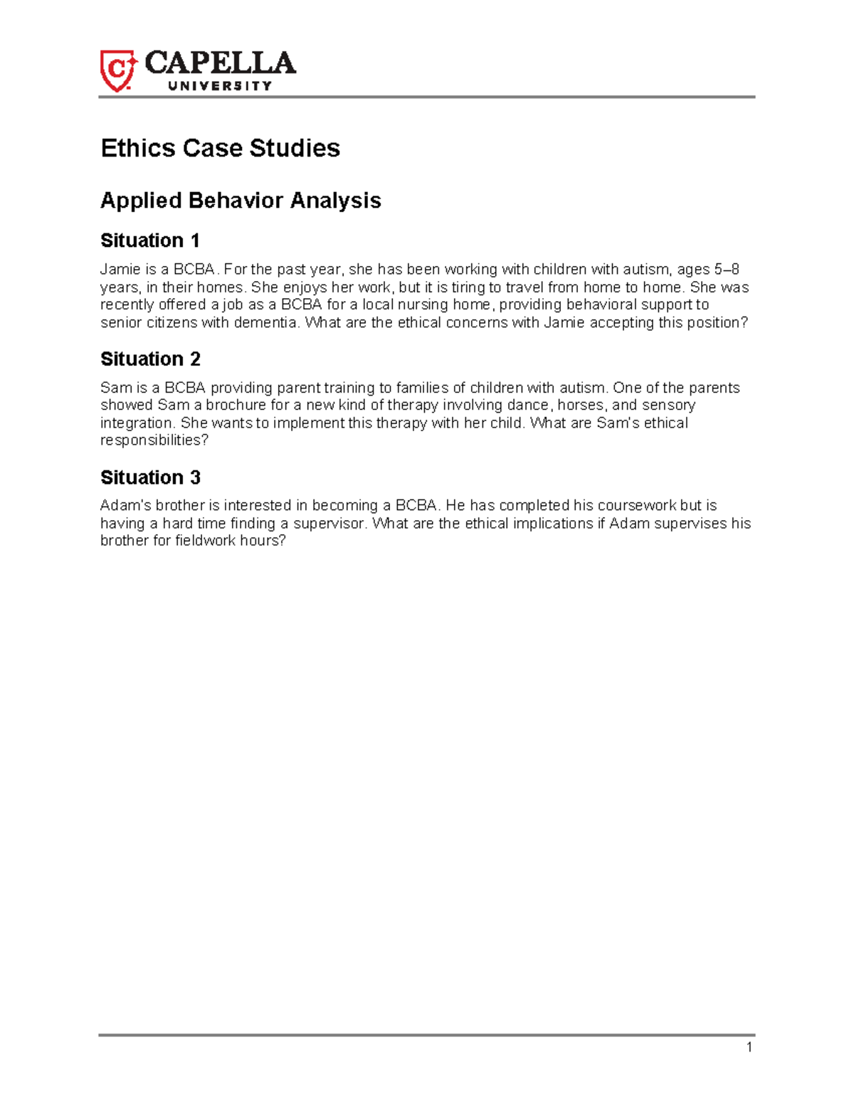 CF Ethics Case Studies - Case Study Assignment Analysis - Studocu