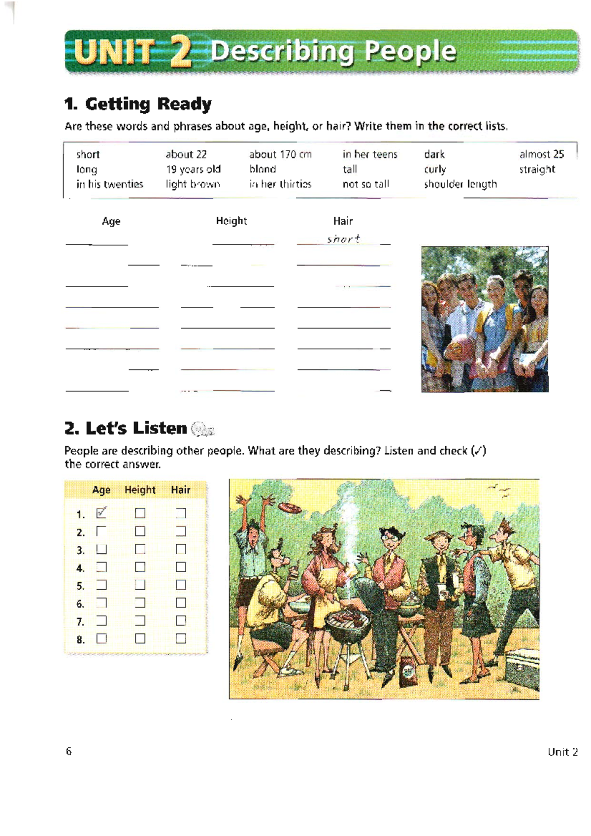 Listening Homework 2: Describing People and Clothes - Studocu