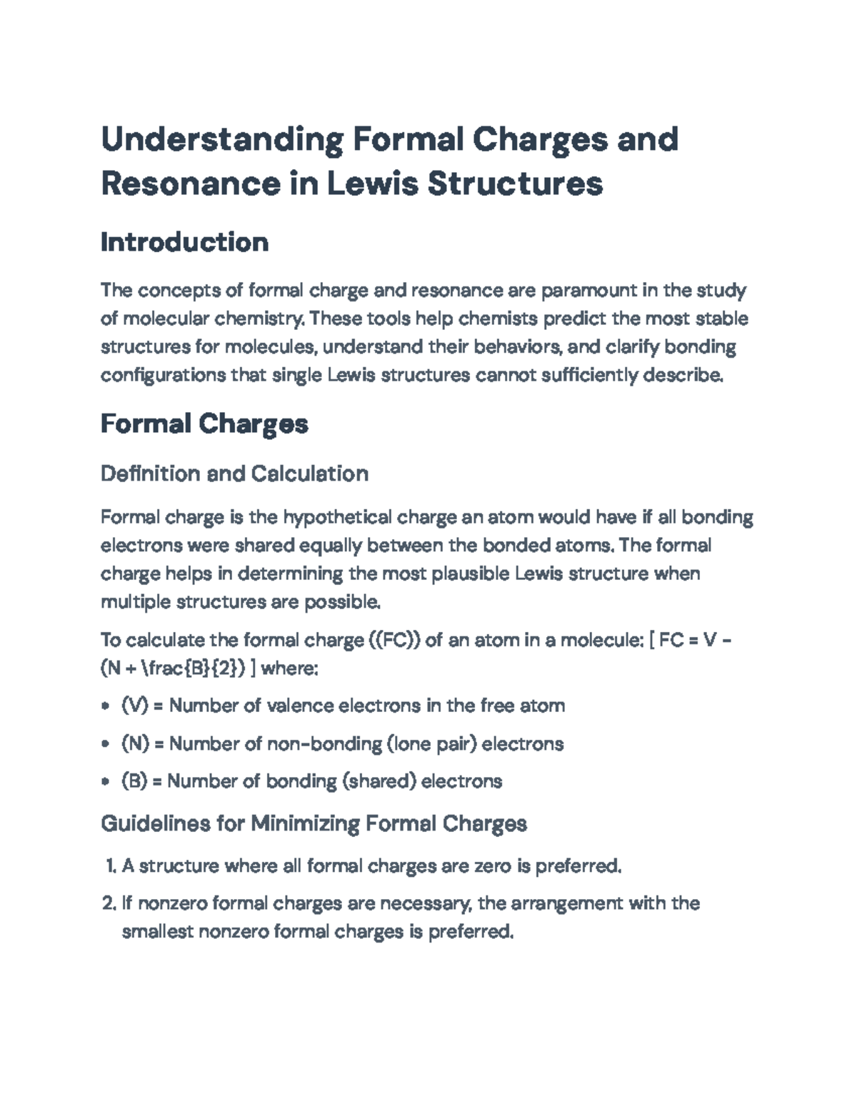 Understanding Formal Charges & Resonance in Lewis Structures - Chem 101 ...