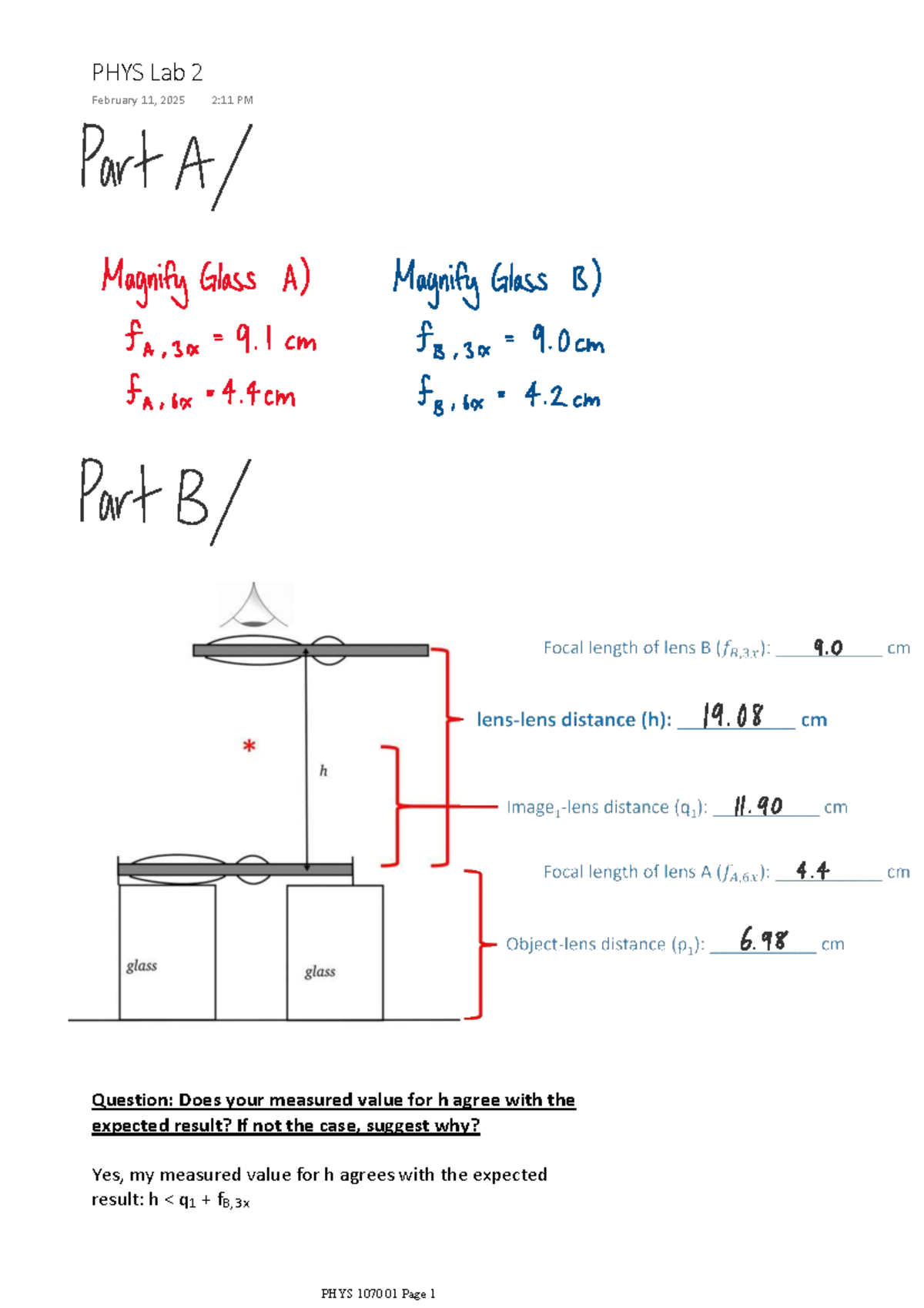 PHYS 1070 Lab 2 - Measured vs Expected Values Analysis - Studocu