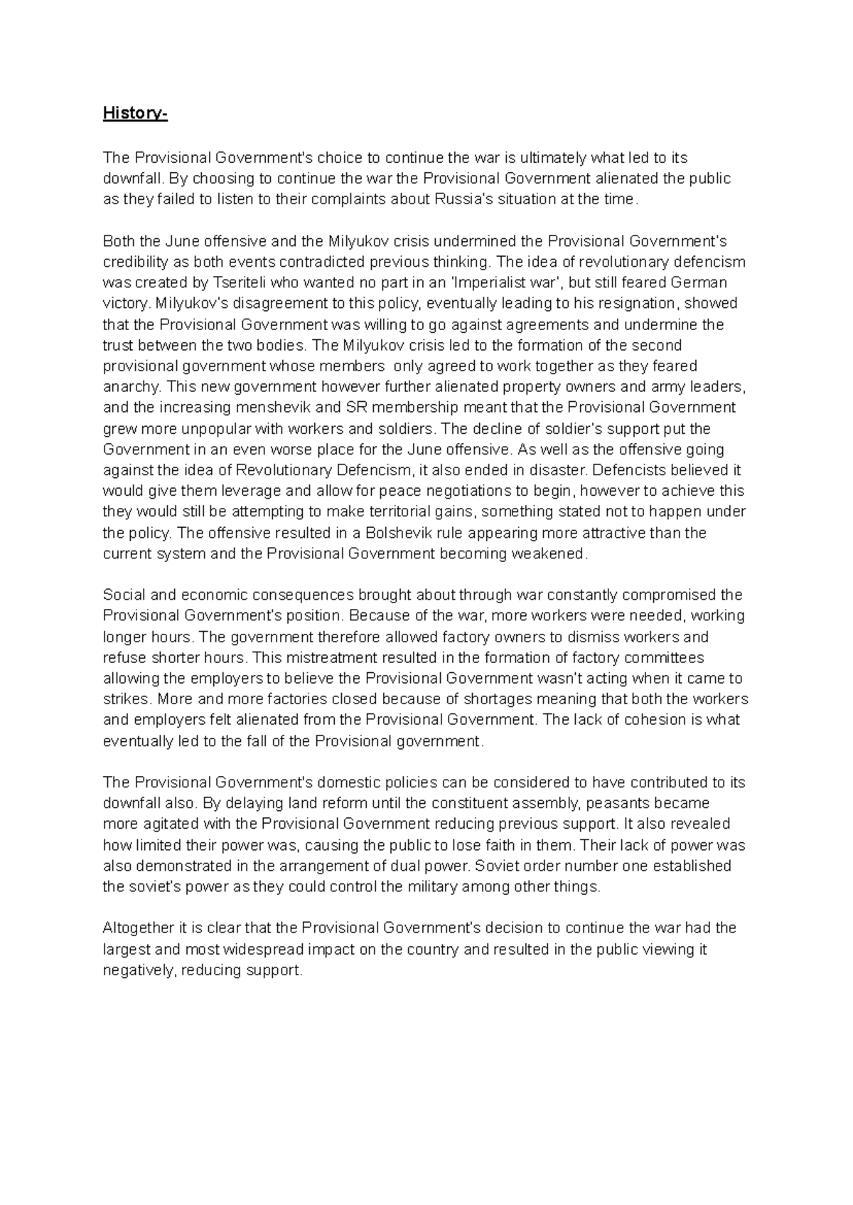 The Downfall of the Provisional Government: War & Policies Analysis ...