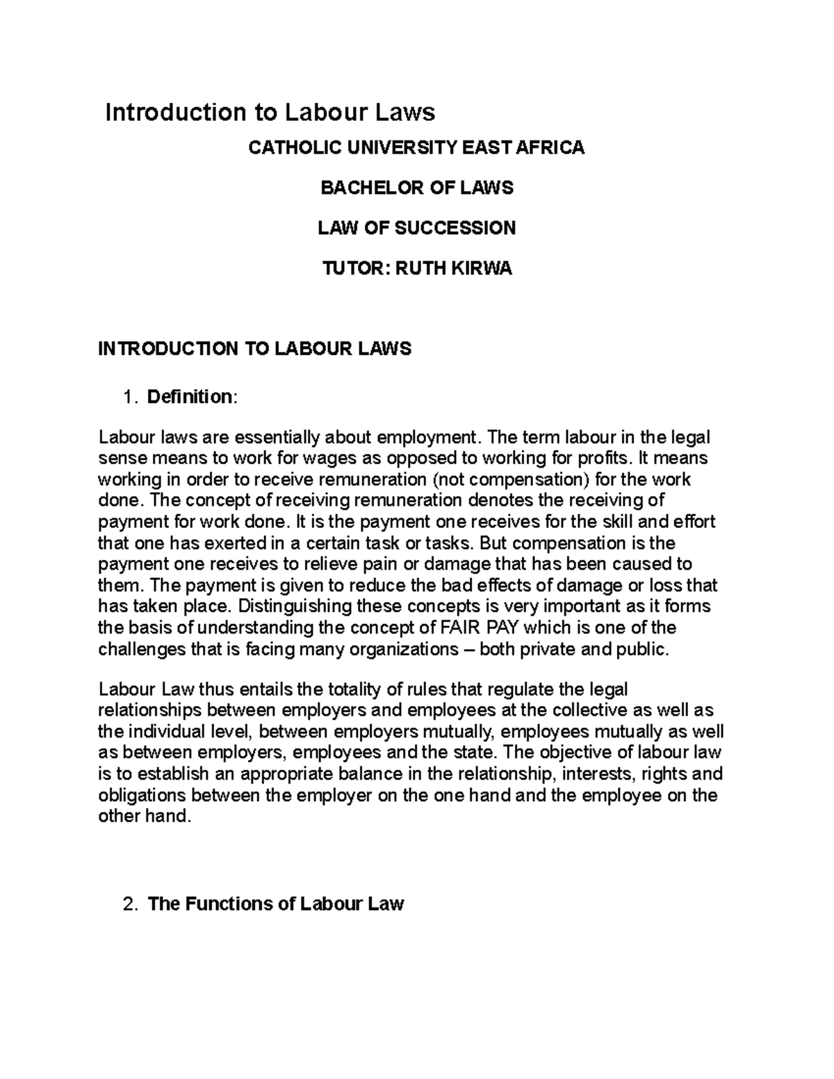 Labour Law Notes-1: An Overview of Employment Regulations and Rights ...
