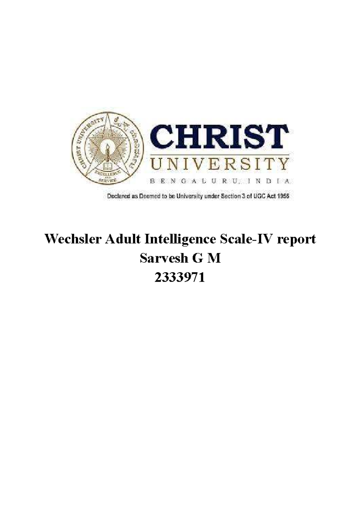 Wechsler Adult Intelligence Scale (WAIS) Overview and Analysis - Studocu