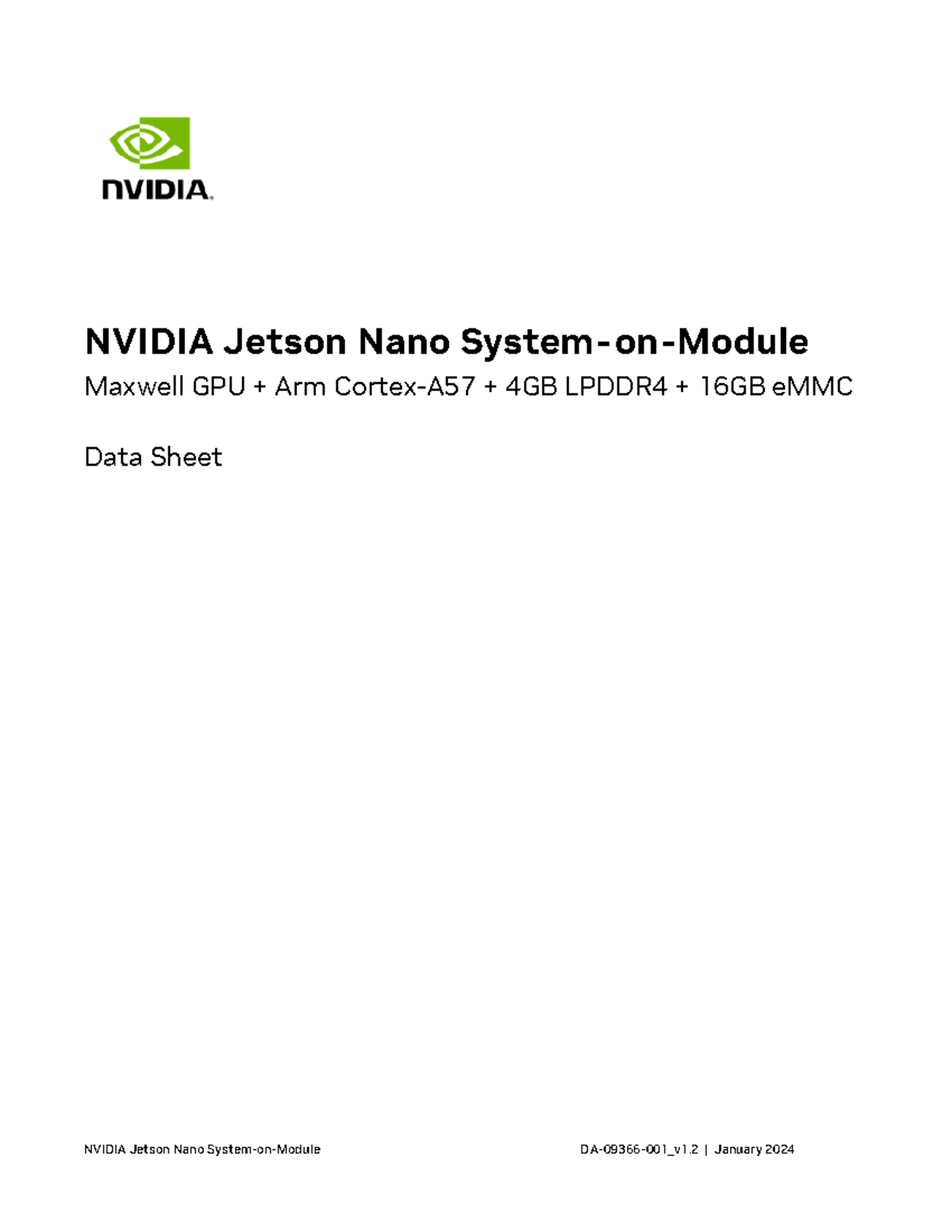 NVIDIA Jetson Nano Data Sheet v1 - System on Module Overview - Studocu