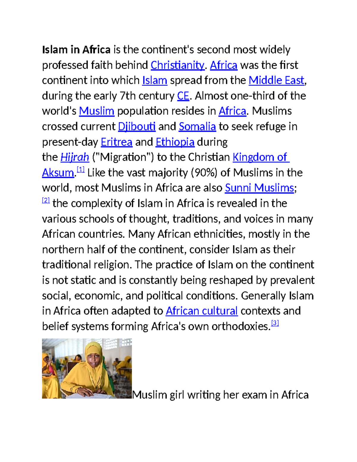 Islam in Africa: Historical Spread and Cultural Adaptation - Studocu