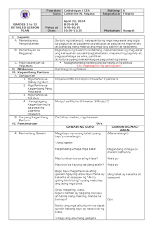 Sample 7Es Lesson PLAN - 7 E’S LESSON PLAN IN SCIENCE 7 I. OBJECTIVES ...