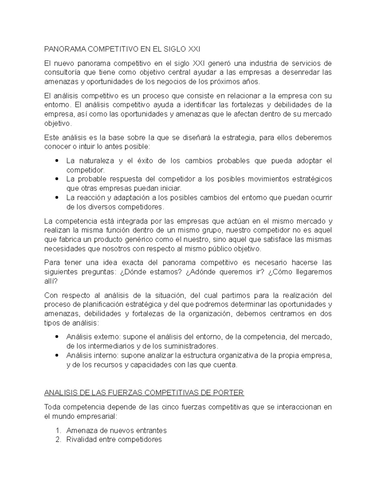 Análisis del Panorama Competitivo en el Siglo XXI: Estrategias y ...