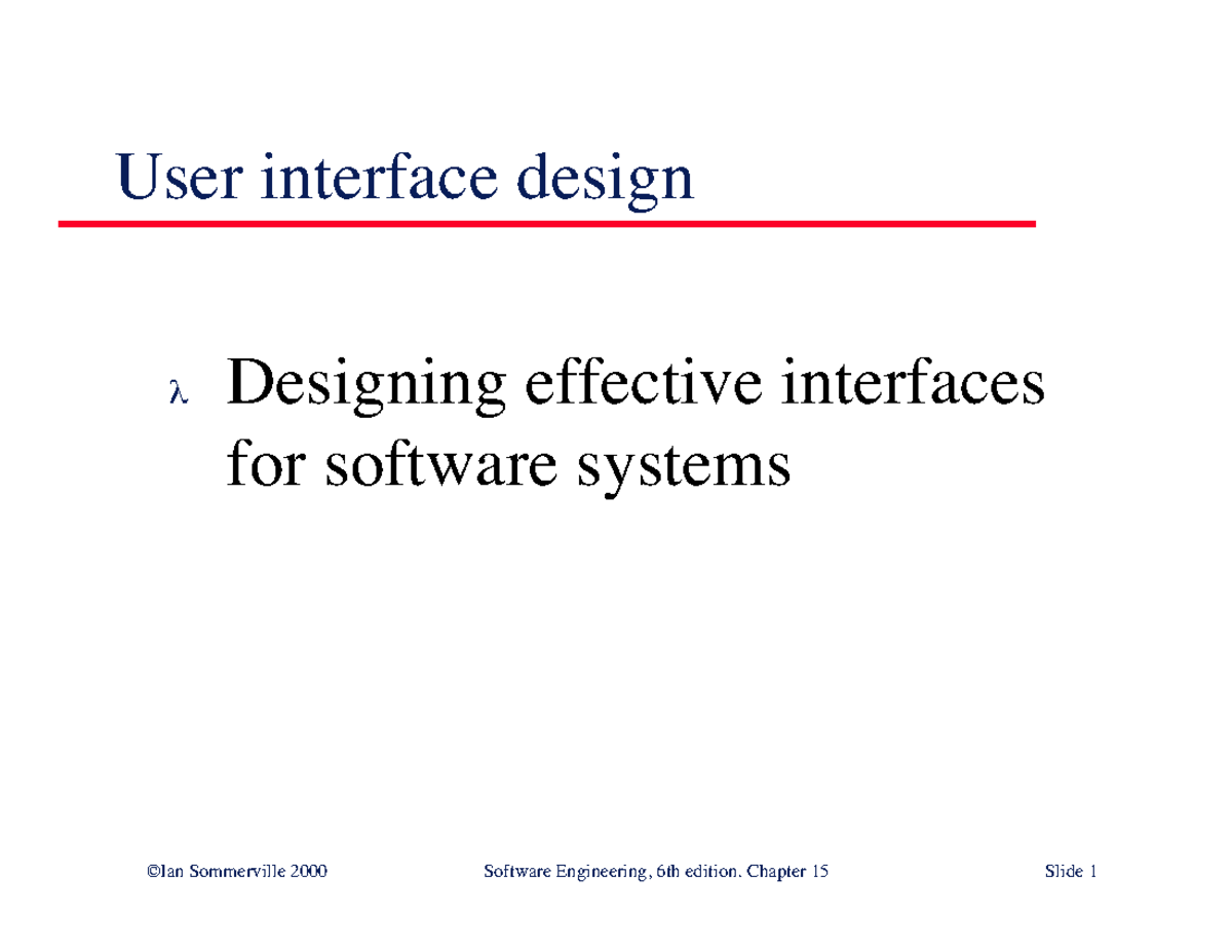 1. user design interface - Computer Graphics - UoN - Studocu