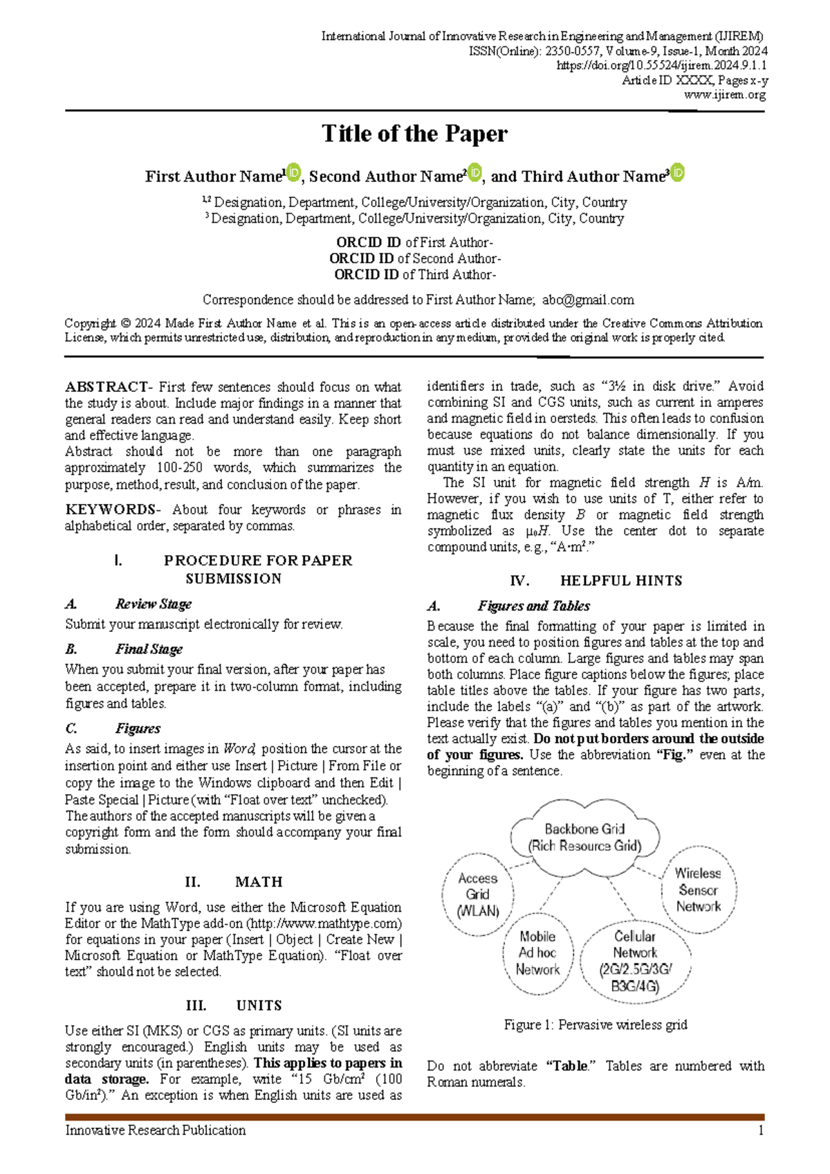 Ijirem Paper Template - ISSN(Online): 2350-0557, Volume-9, Issue-1 ...