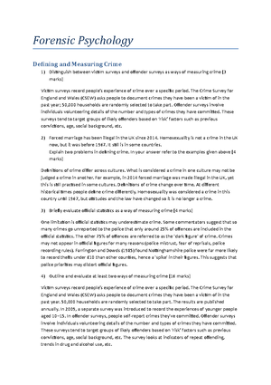 Unit 4 Learning aim a - Unit 4 : Criminal and Forensic Psychology ...