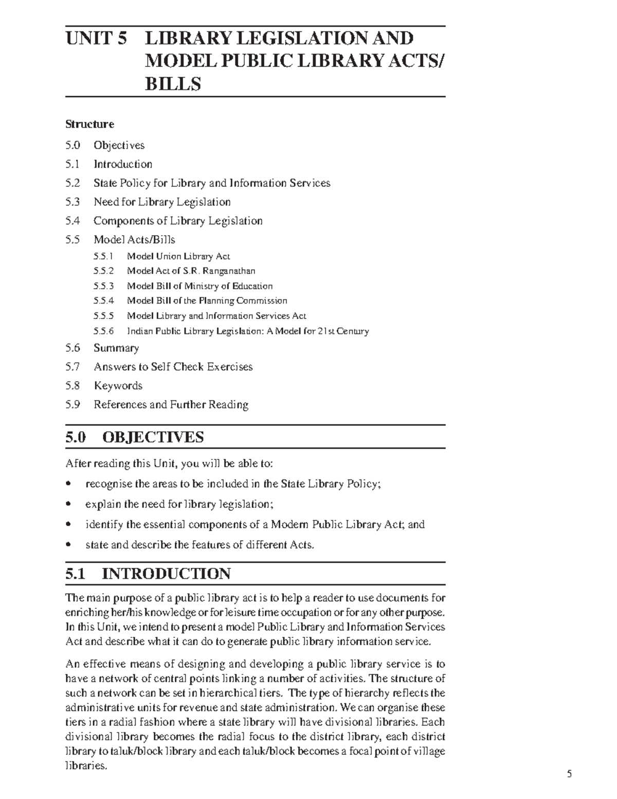Unit 5: Library Legislation and Model Public Library Acts/Bills - Studocu