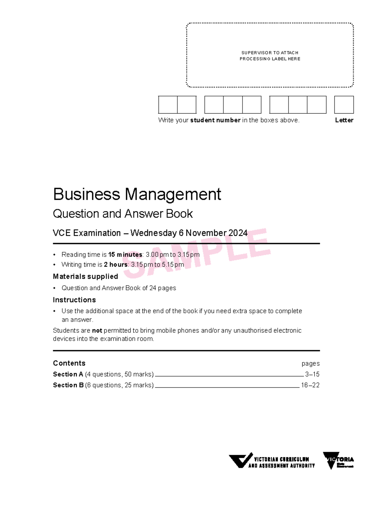 2024 VCE Business Management Exam Q&A Book - Studocu
