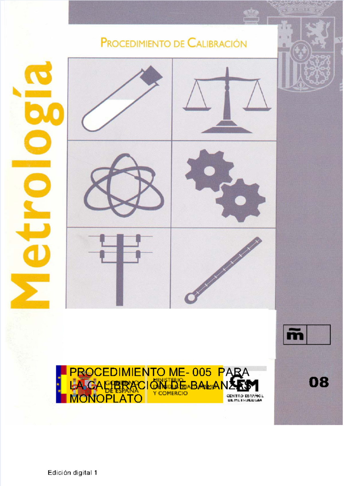 Calibración de Balanzas Monoplato - Procedimiento ME-005 - CEM - Studocu
