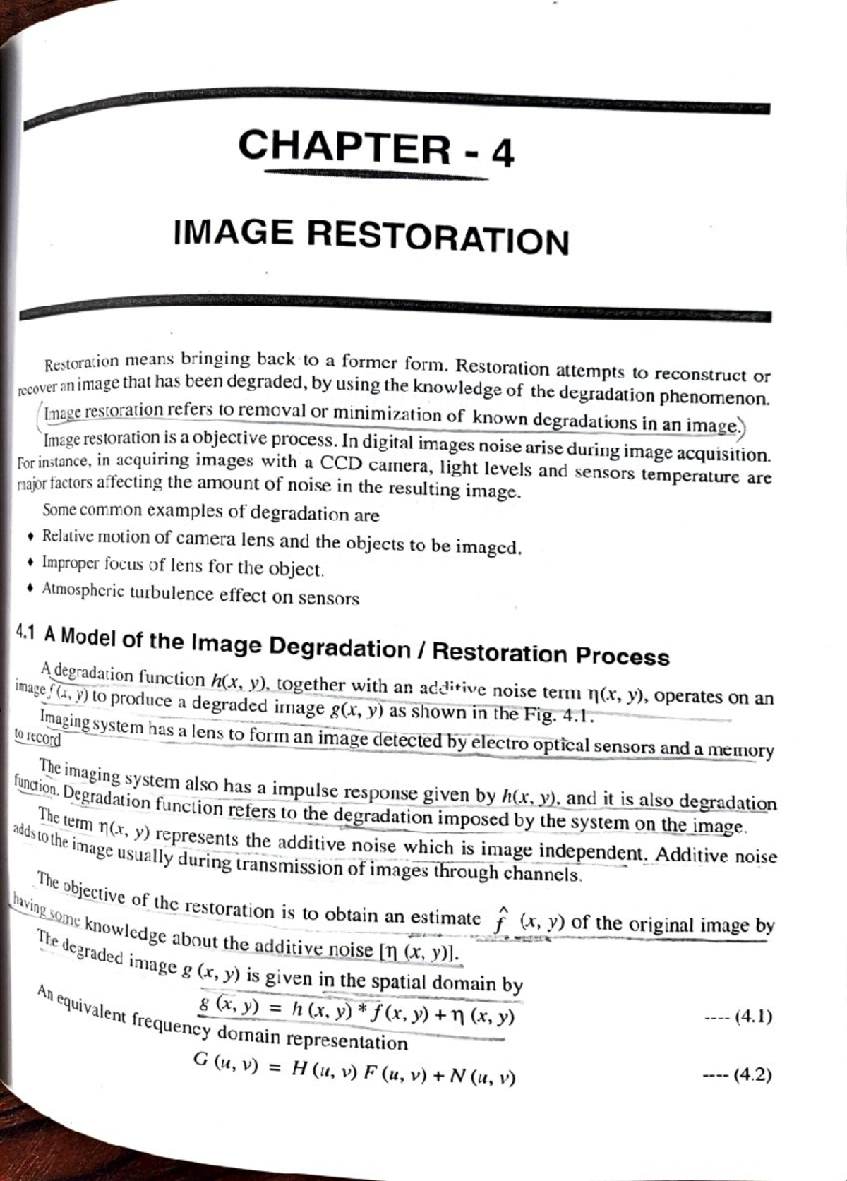 DIP 5 - Chapter 4: Image Restoration Techniques and Noise Models - Studocu