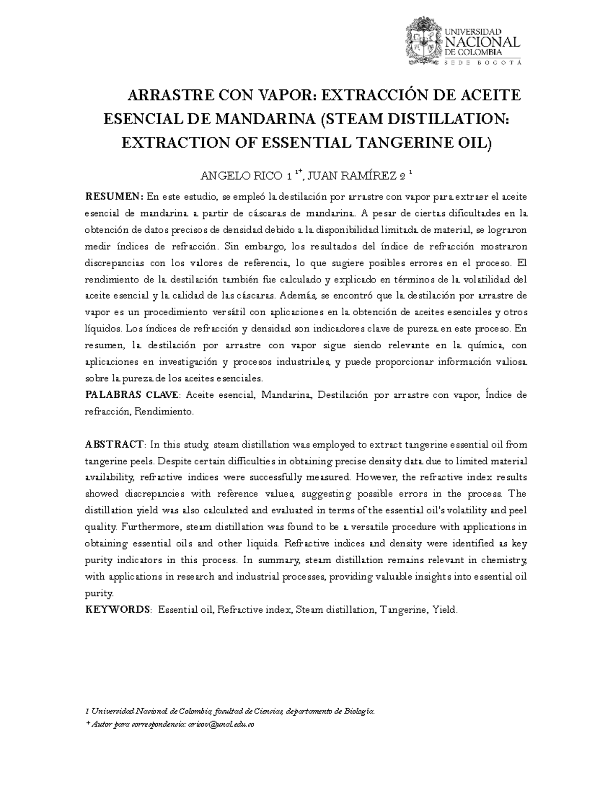 INF.3 Final Exam: Técnicas de Extracción por Arrastre con Vapor - Studocu