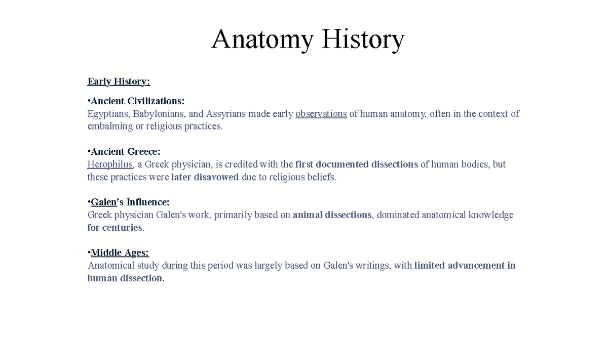 History of Anatomy: From Ancient Civilizations to Modern Techniques ...