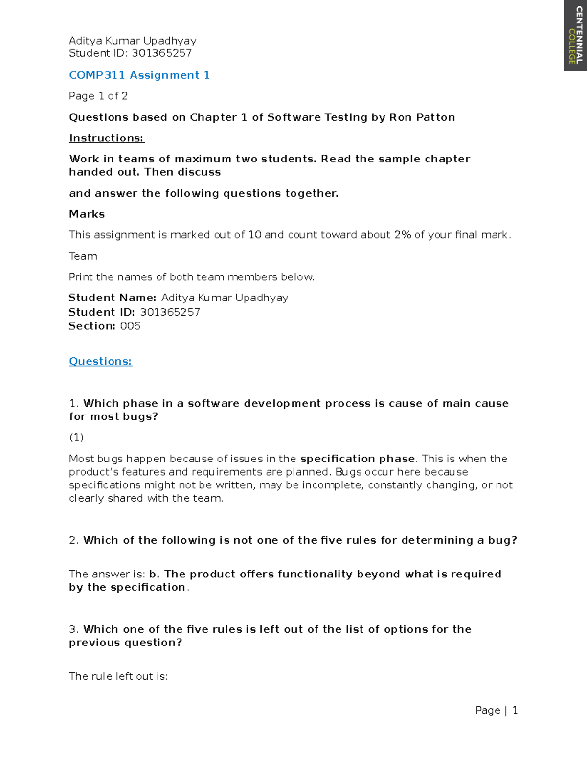 Assignment 1 Reading - Aditya Kumar Upadhyay Student ID: 301365257 ...